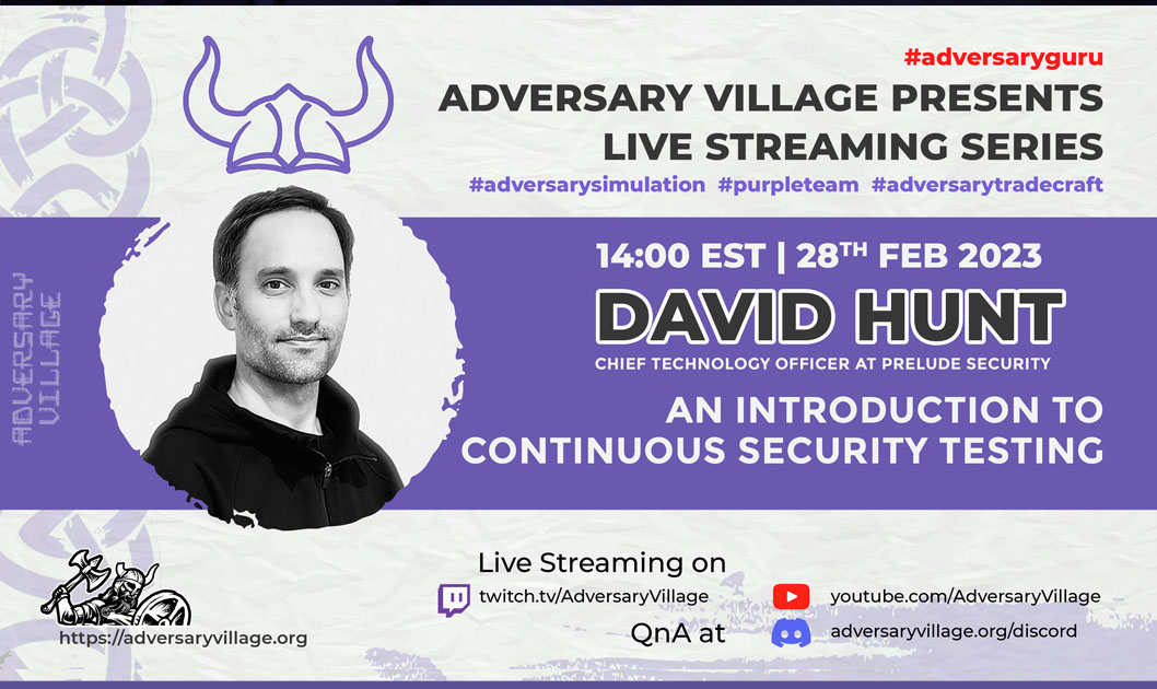 David Hunt | Live Stream Series | Adversary Village